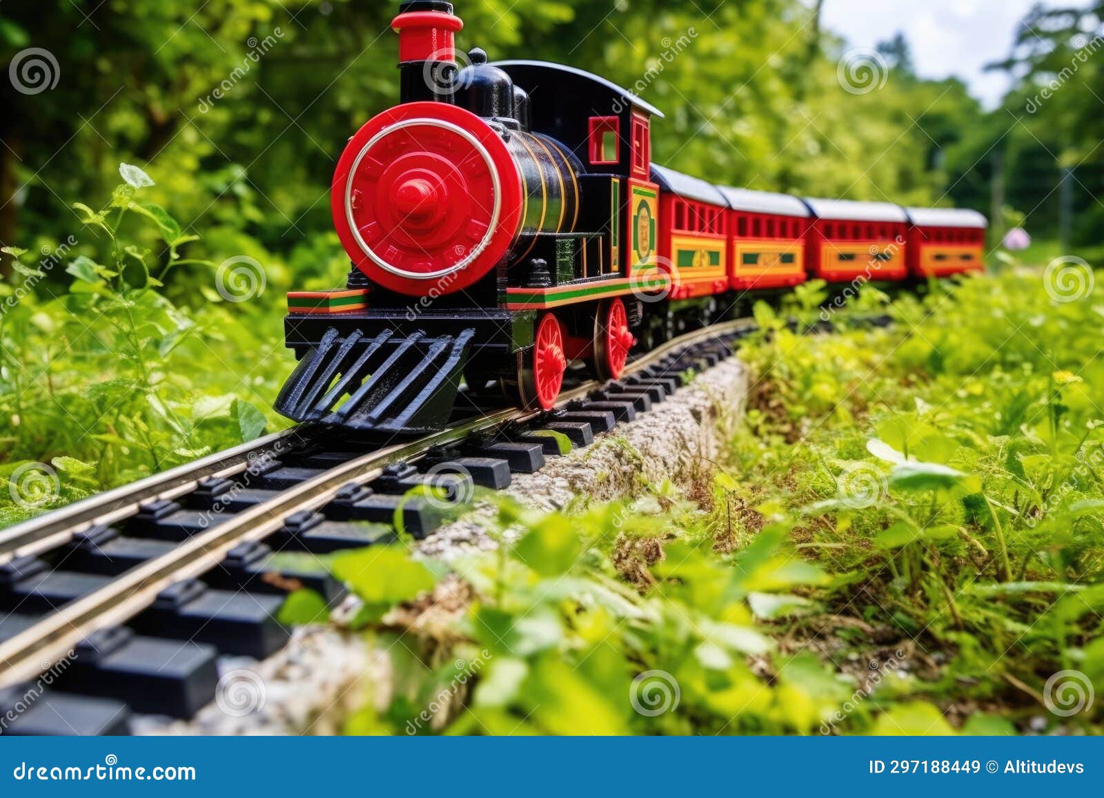 Side-view of a Toy Train on a Circular Track Stock Image - Image of ...