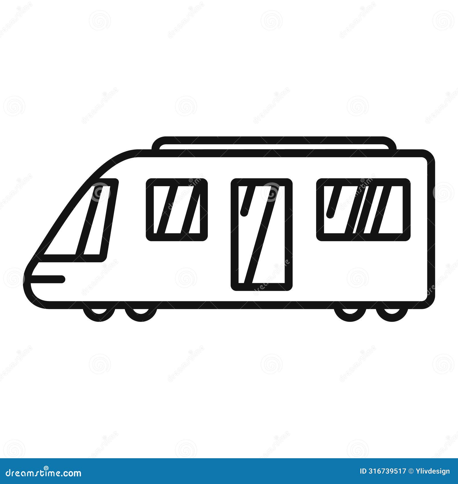 Side View Train Icon Outline Vector. Fast Speed Move Stock Vector ...
