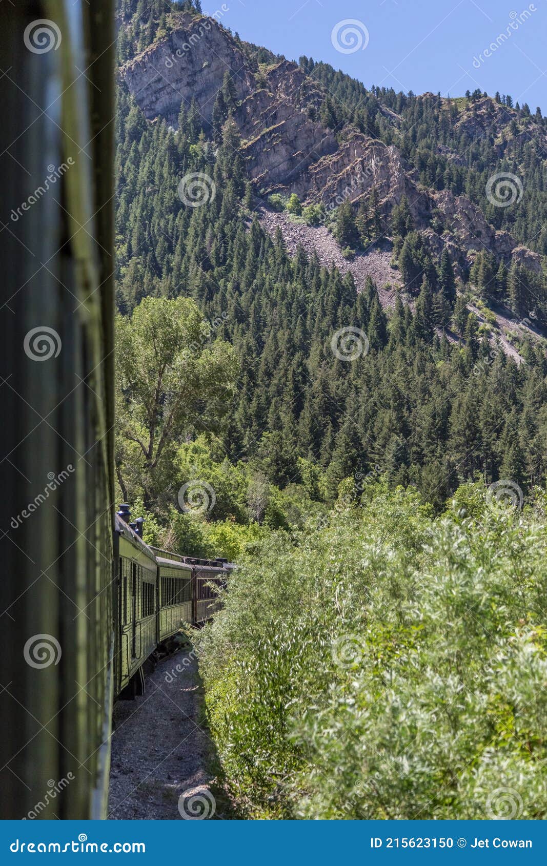 Side View of a Train in the Mountains Stock Photo - Image of wilderness ...