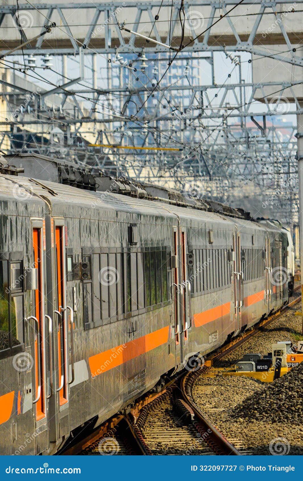 The Side View of the Train is Waiting for Passengers Stock Image ...