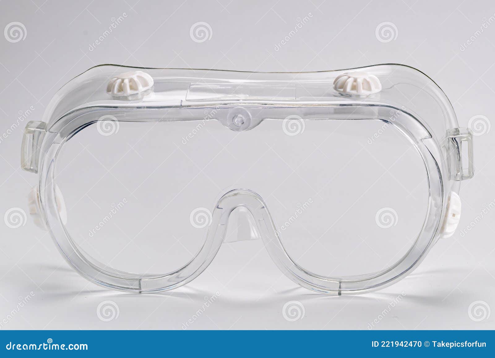 Side View of Transparent Safety Protective Goggles Isolated on White ...