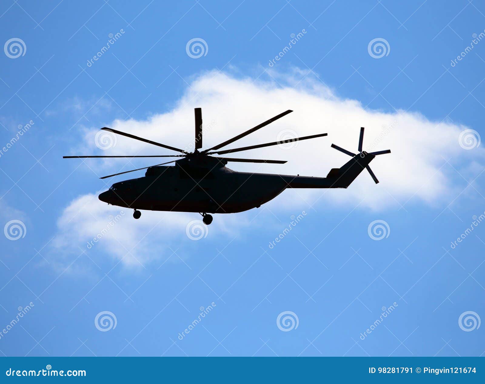 Side View of Transport Helicopter in Flight Stock Image - Image of army ...
