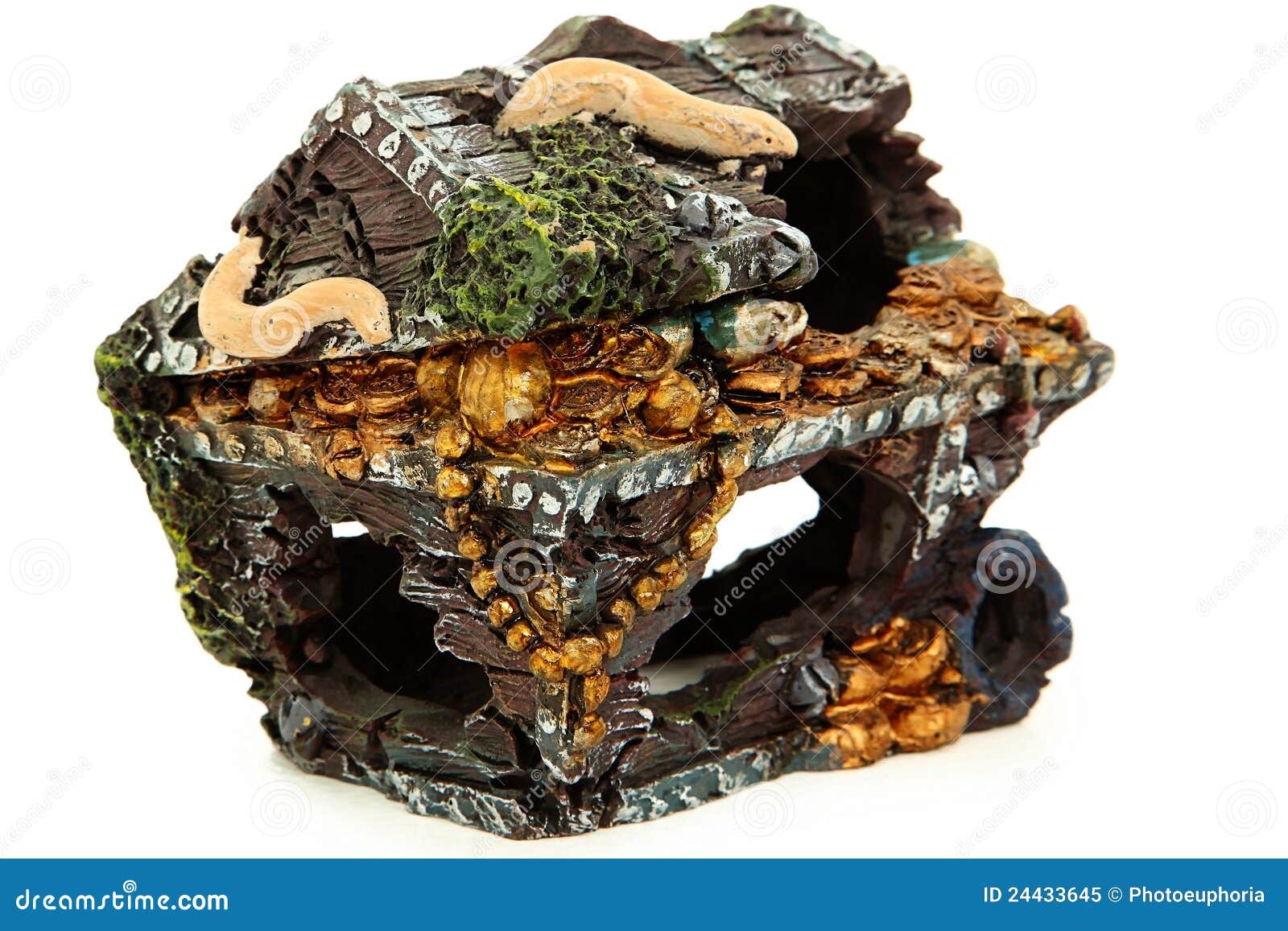 Side View of Treasure Chest Ornament Stock Image - Image of filling ...