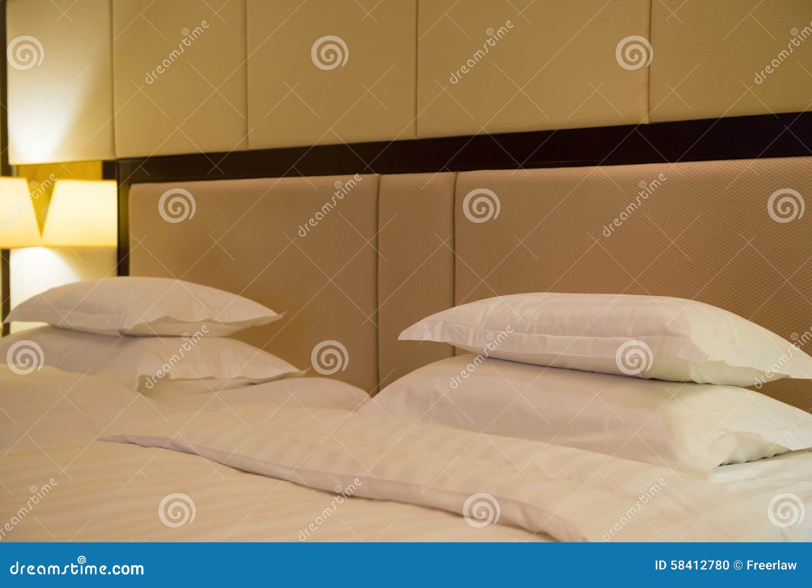 Side View of Two Beds in Hotel Room Stock Photo - Image of apartment ...