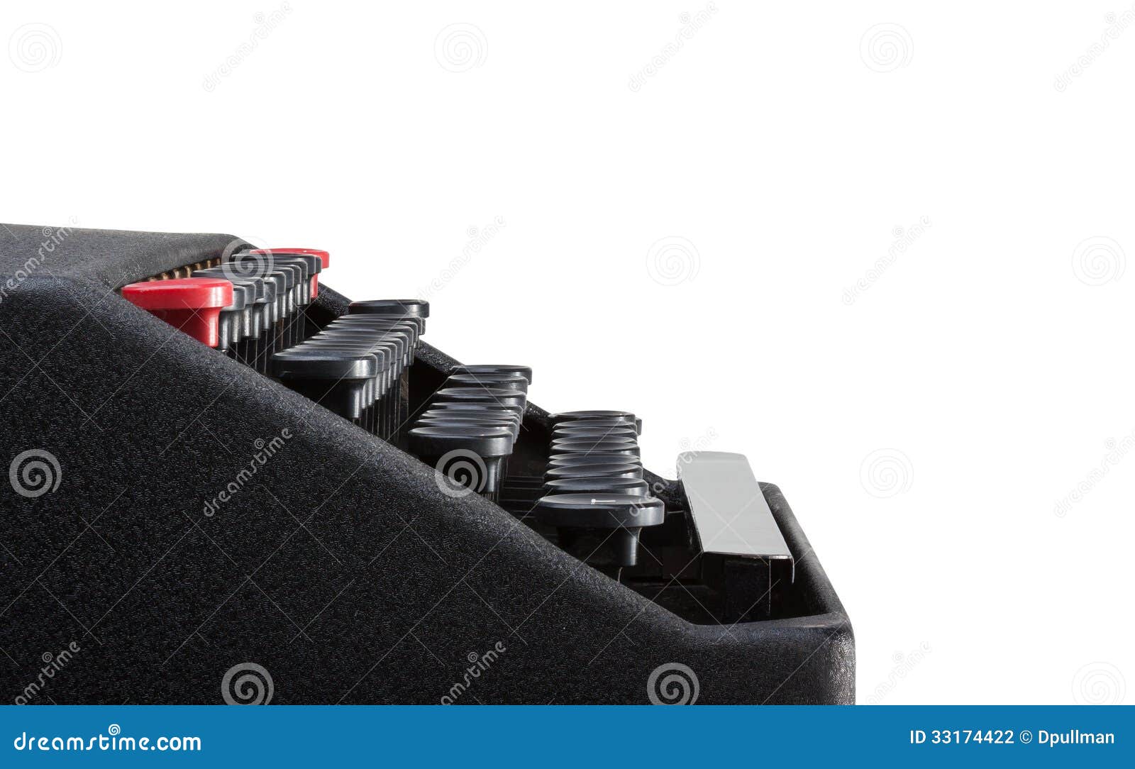 Side View of Typewriter Keyboard Stock Photo - Image of print, keys ...