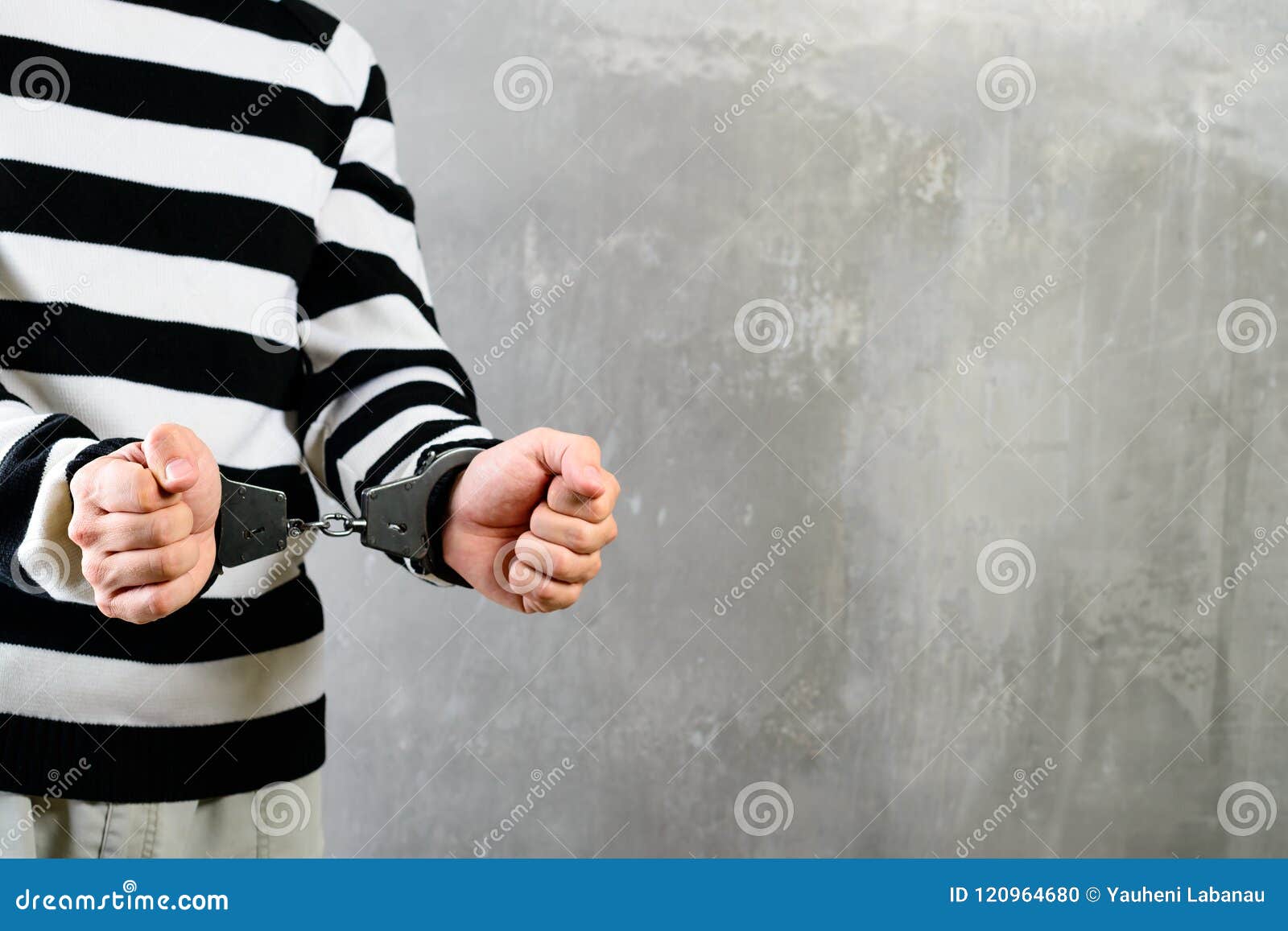 Side View of Unidentified Prisoner in Prison Stripped Uniform St Stock ...