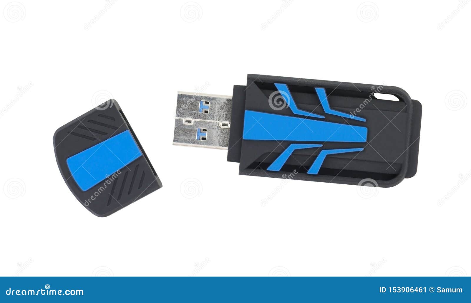 Side View of USB Memory Stick Isolated on White Stock Image - Image of ...