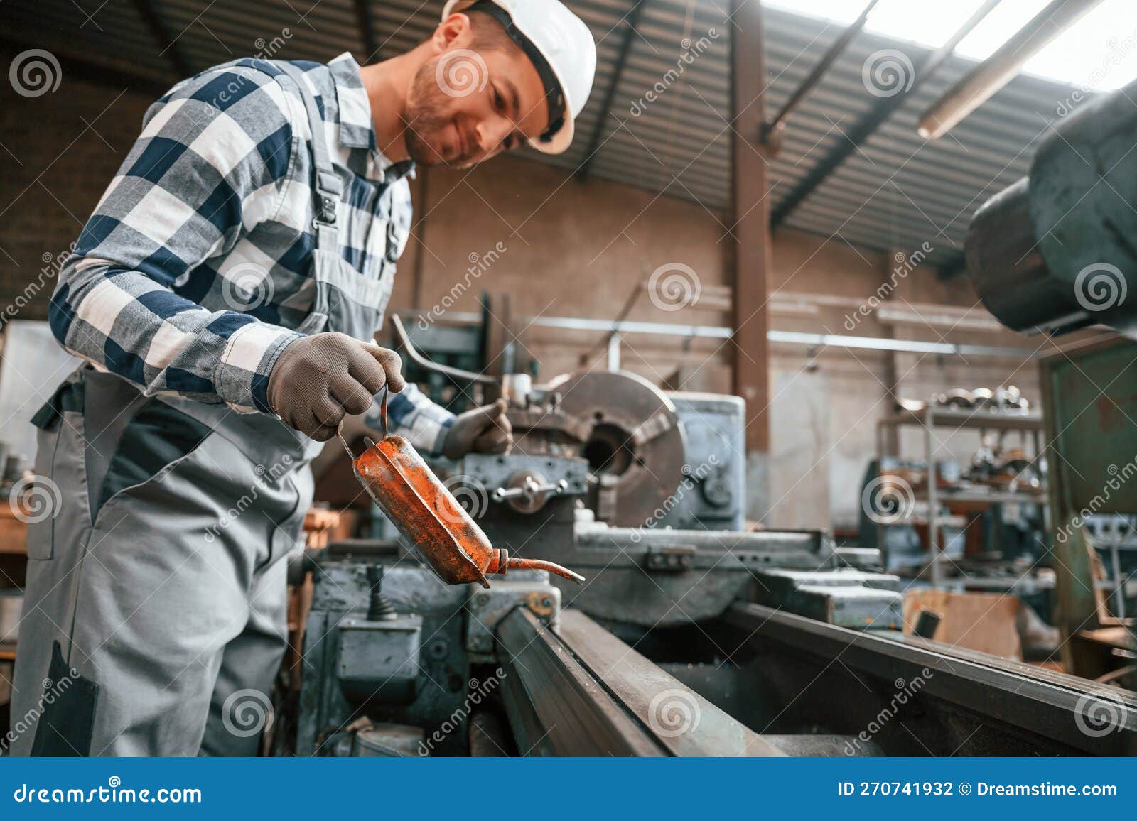 Side view. Using machine stock photo. Image of machine - 270741932