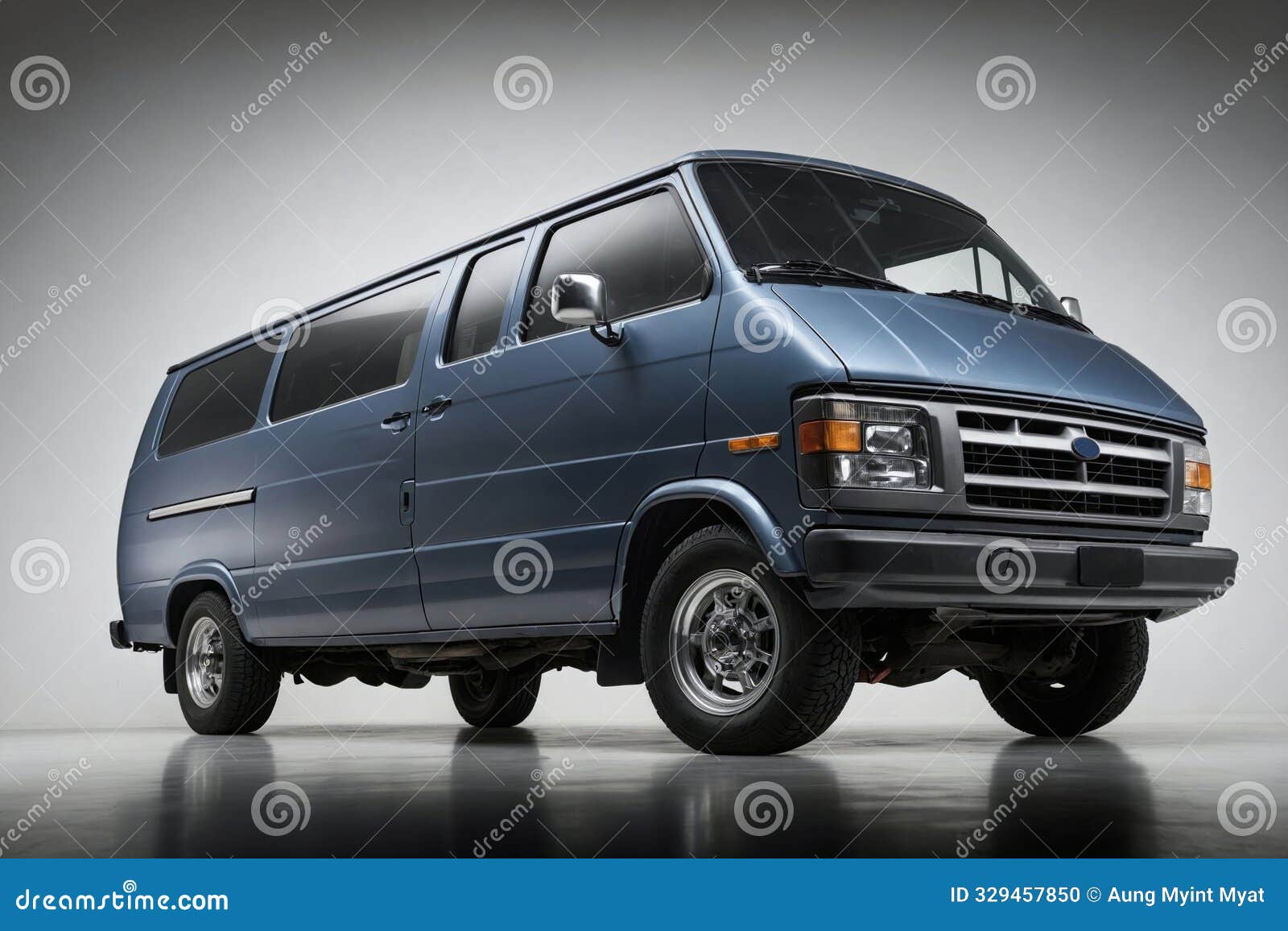 Side view of the VAN stock photo. Image of blue, courier - 329457850