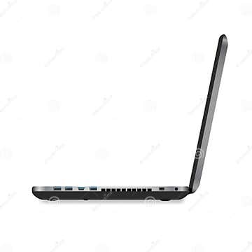 Side View of Vector Laptop, Isolated on White Background Stock Vector ...