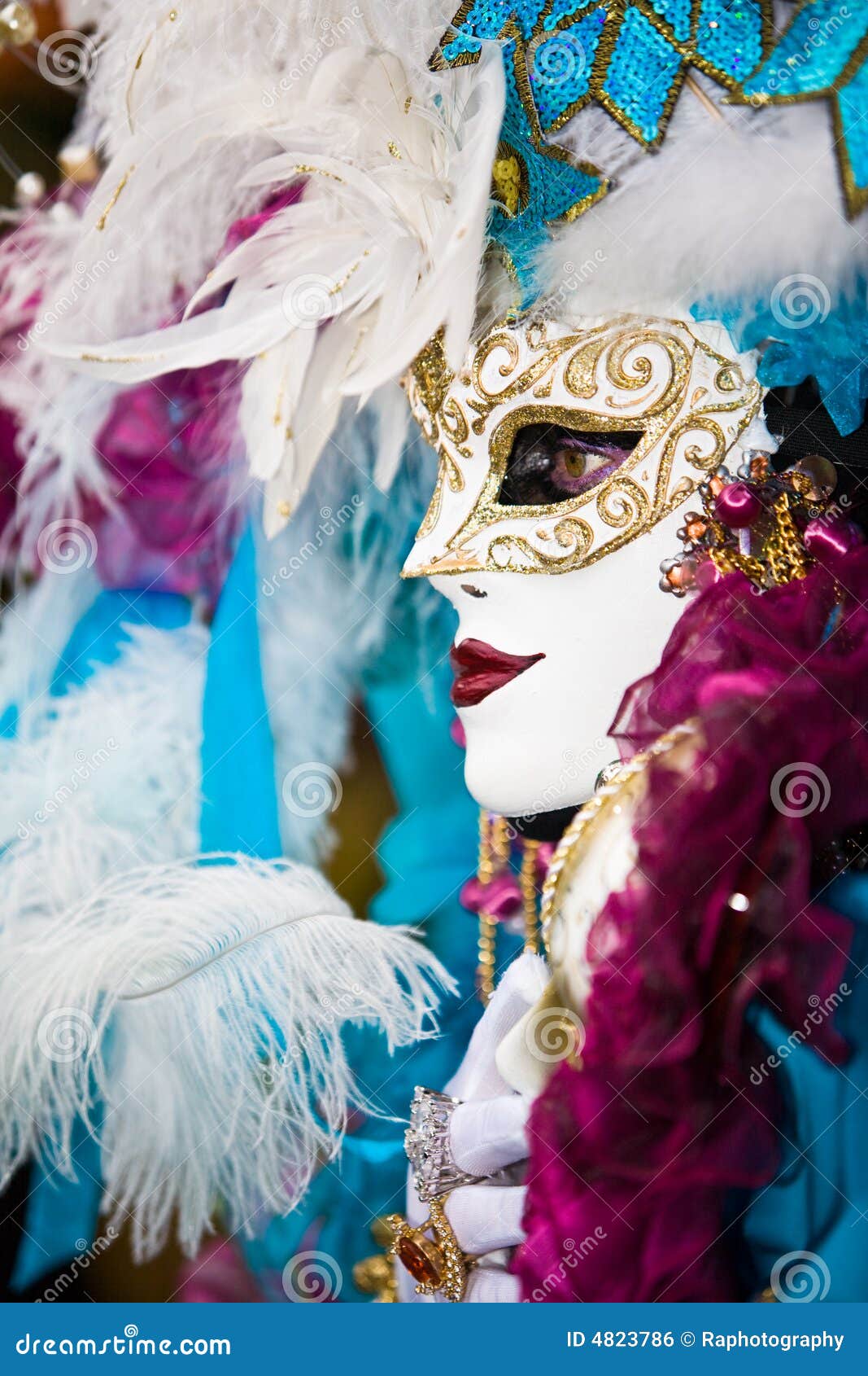 Side View of a Venetian Mask Stock Photo - Image of plume, feather: 4823786