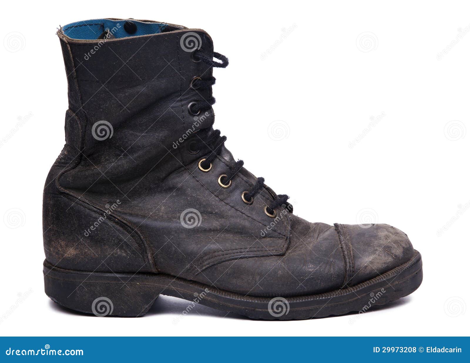 Used Army Boot - Side View stock photo. Image of clothing - 29973208