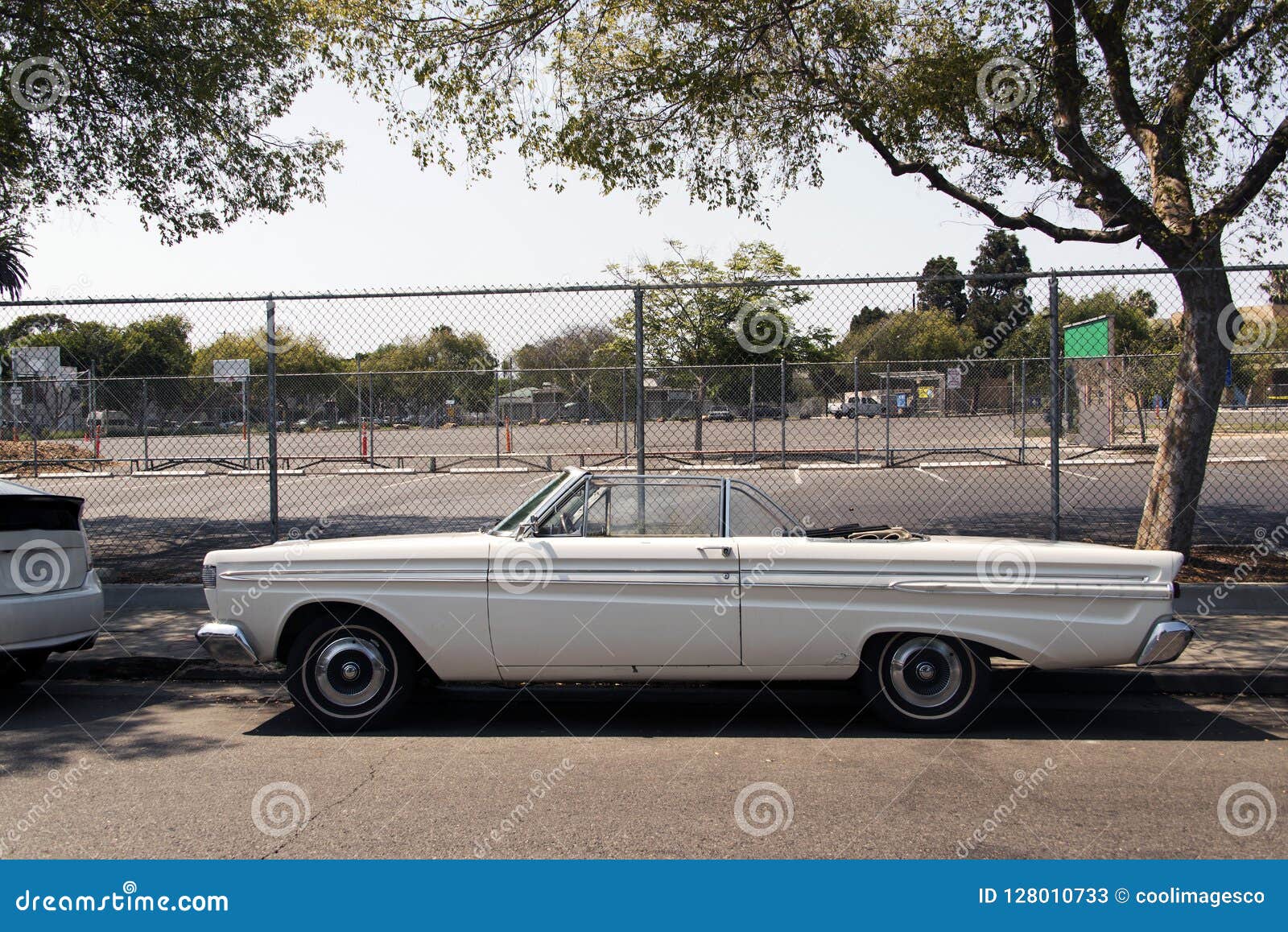 Side View of a Vintage Classic Car in the Street Stock Image - Image of ...