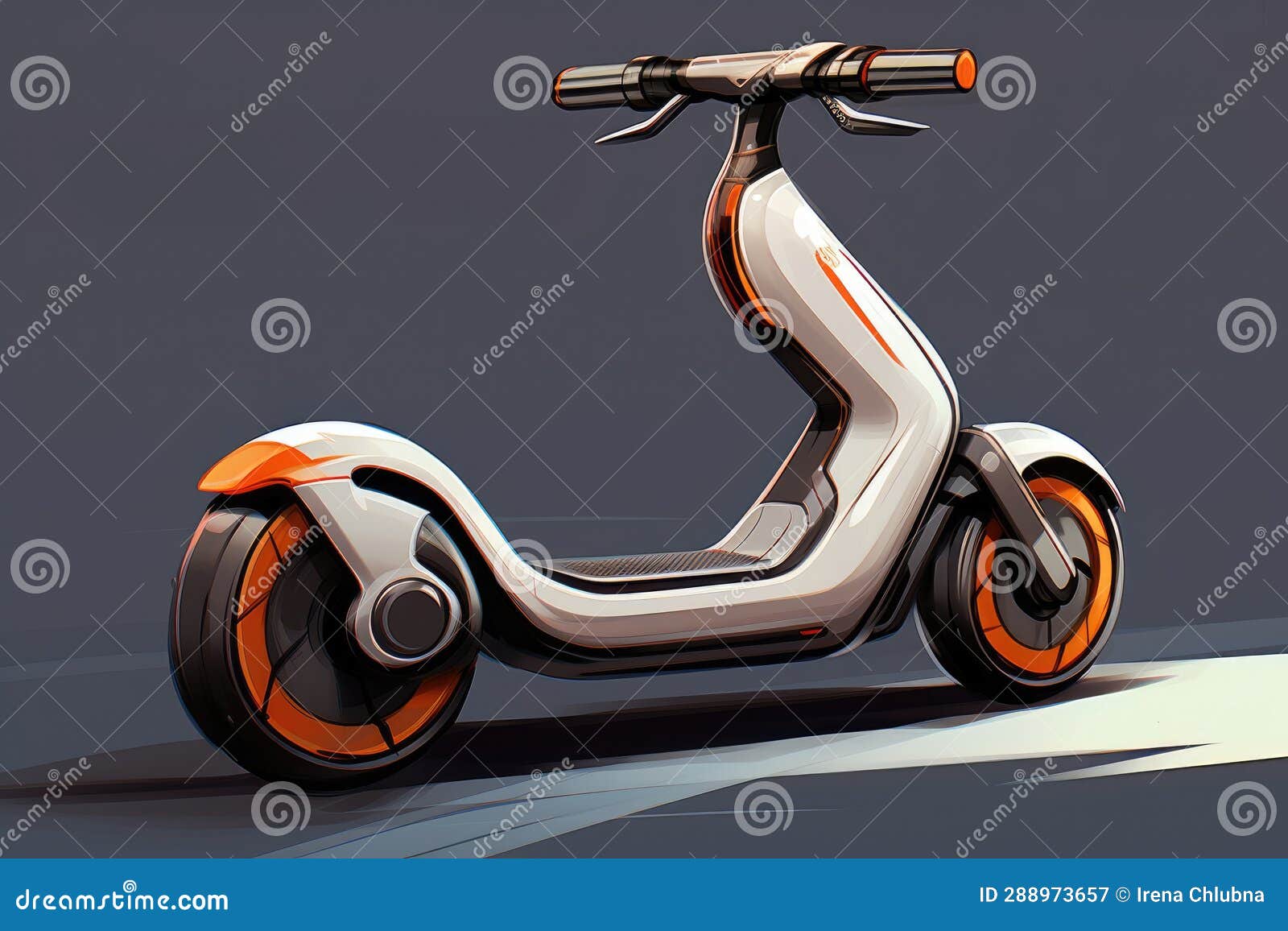 Side View of Vintage Scooter, Sketch Stock Illustration - Illustration ...