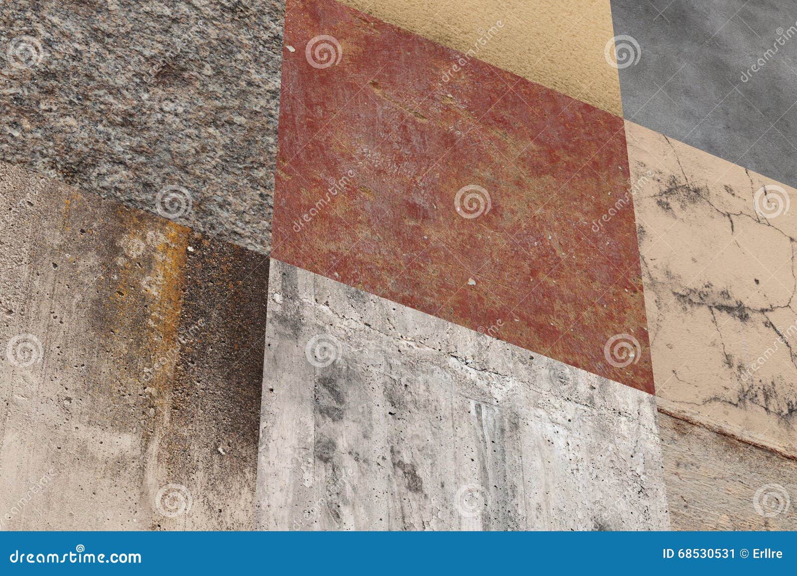 Side View on Wall Made of Square Elements Stock Illustration ...
