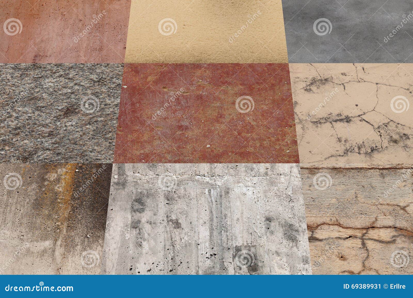 Side View on Wall Made of Square Elements Stock Illustration ...