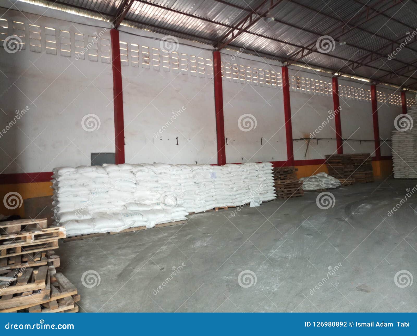Warehouse stock photo. Image of pallets, side, wooden - 126980892