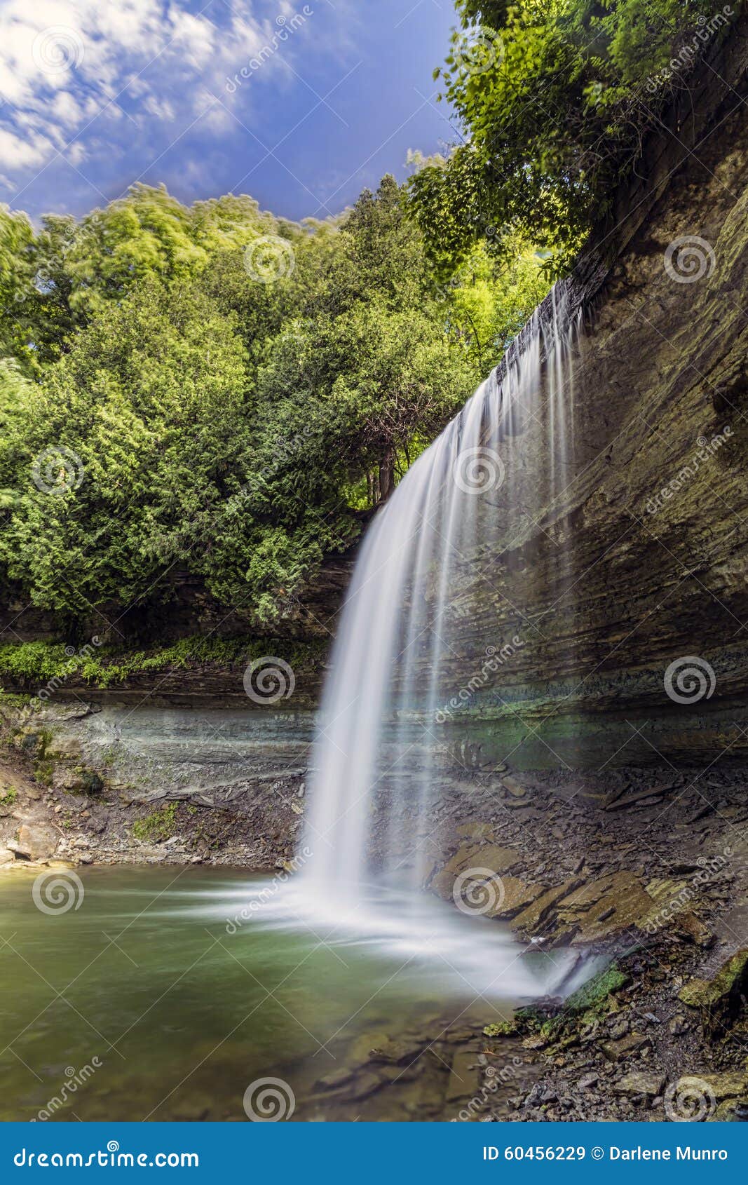Side View of Waterfall stock image. Image of cascade - 60456229