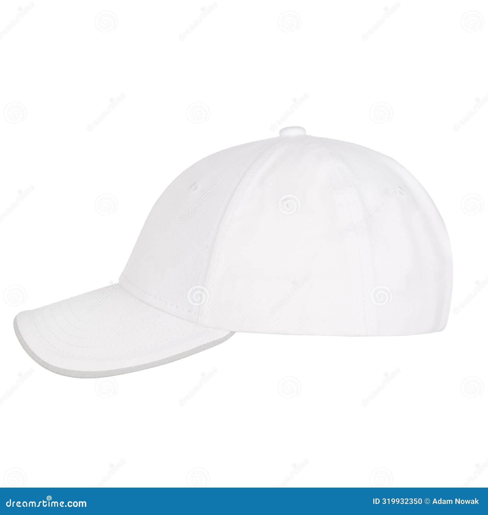 Side View White Baseball Cap, Isolated Stock Photo - Image of ...