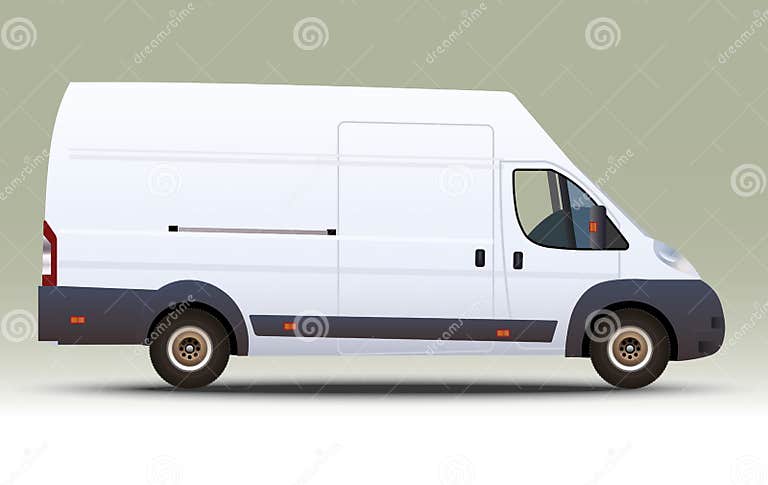 Side View of a White Cargo Van, Realistic Vector Stock Vector ...