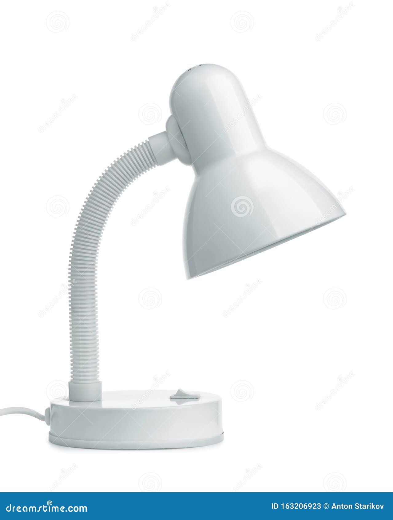 Side View of White Desk Lamp Stock Image - Image of object, concept ...