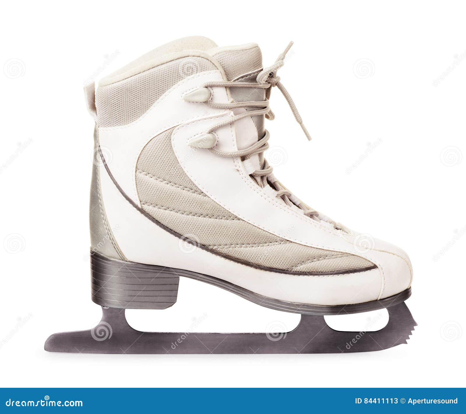 Side View of White Ice Skates Stock Image - Image of retro, razor: 84411113