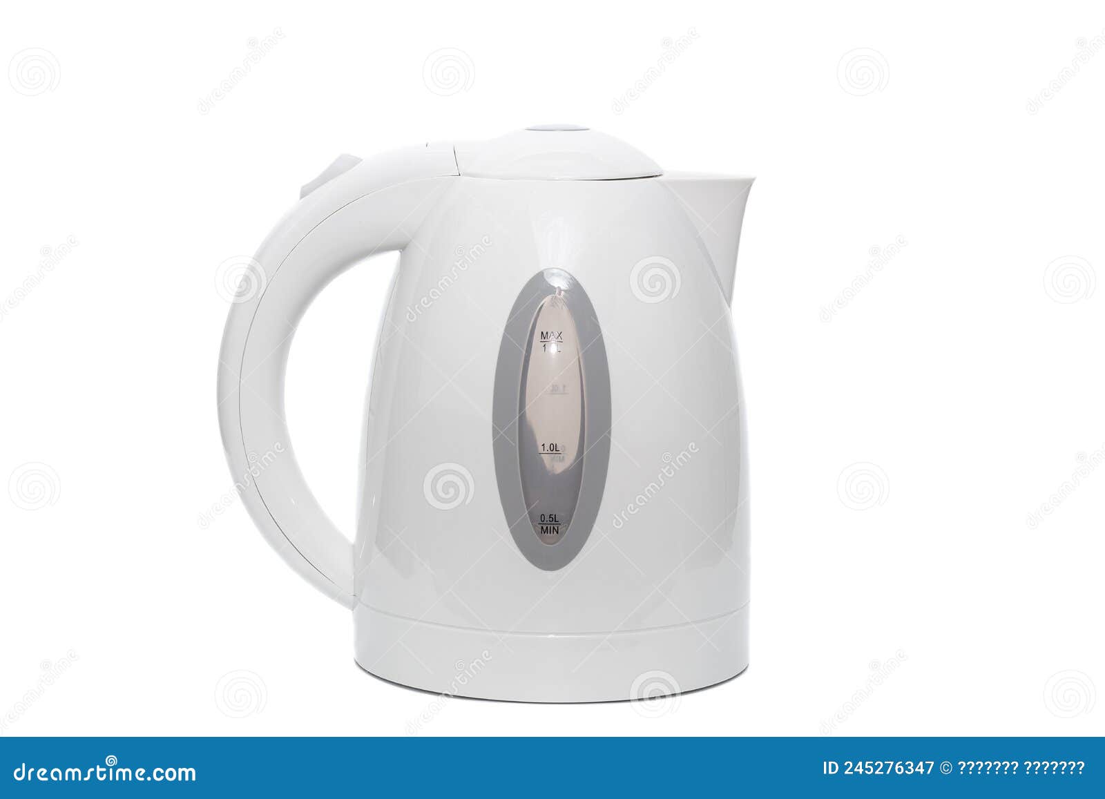Side View of White Plastic Electric Kettle Isolated on White Stock ...