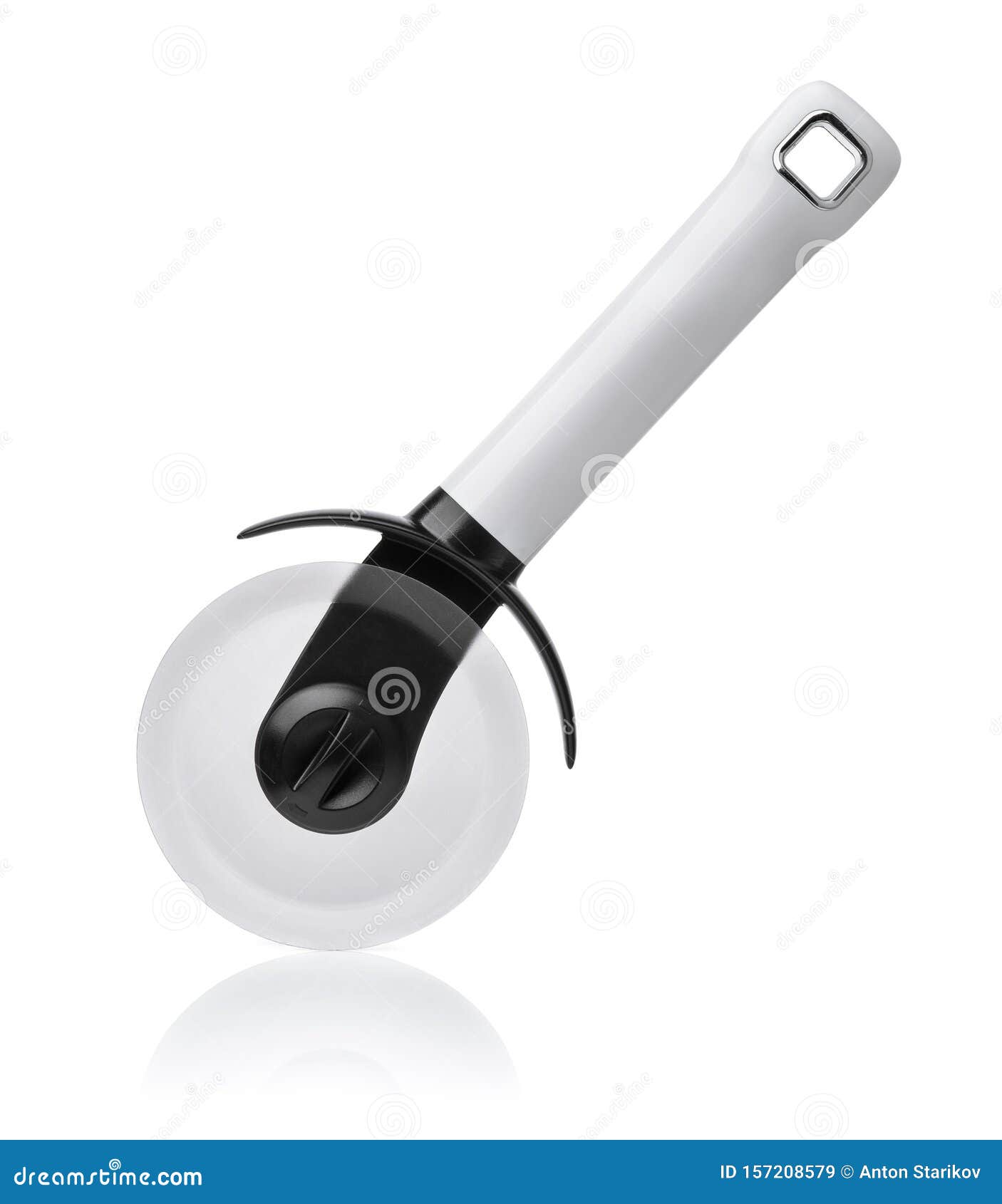 Side View of White Plastic Pizza Cutter Stock Image - Image of pizza ...