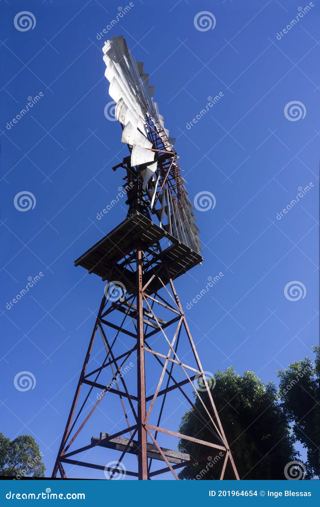 Side View of a Windmill in Vertical Format Stock Photo - Image of ...