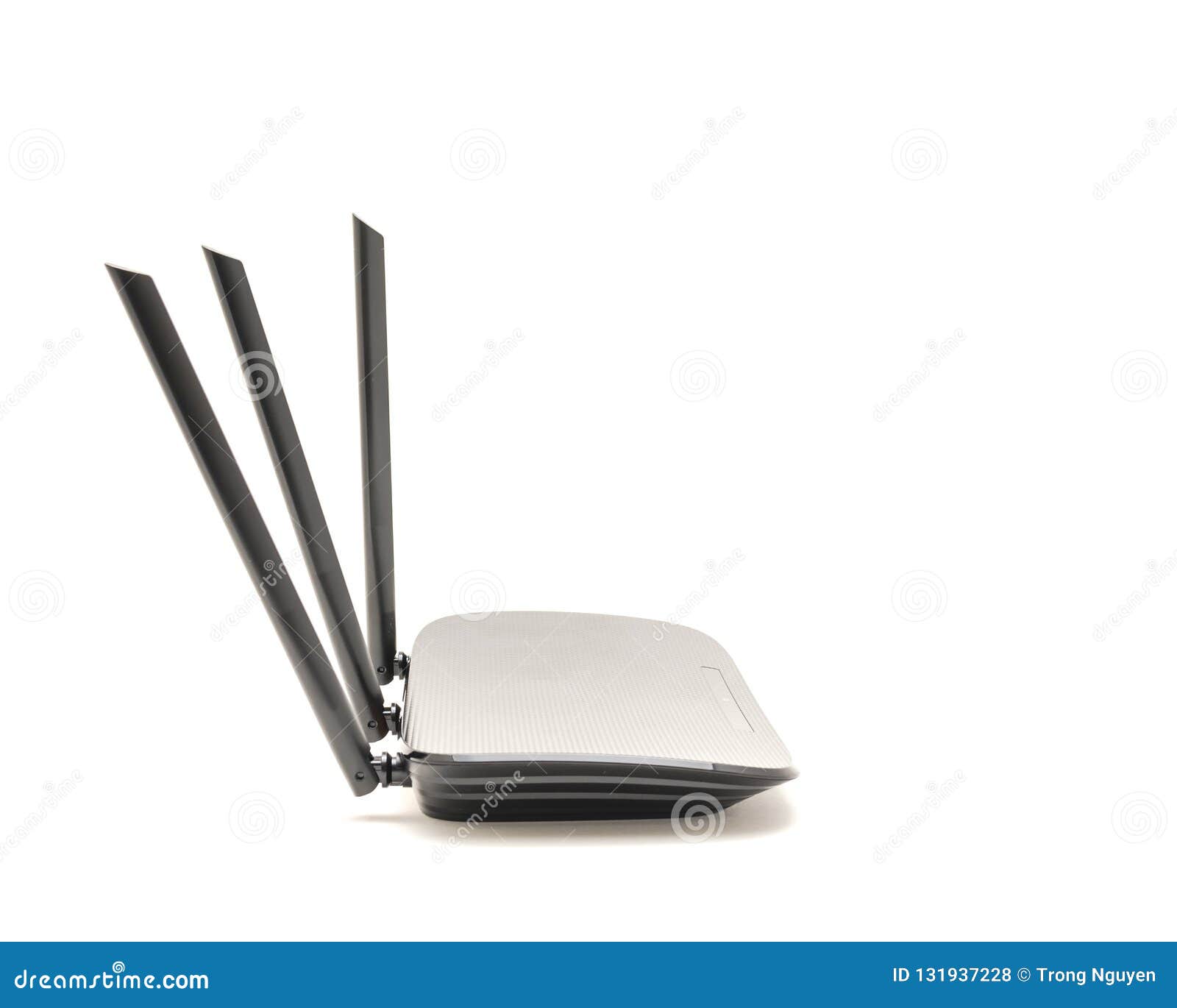 Side View of Wireless Router Cable Modem Isolated on White Background ...