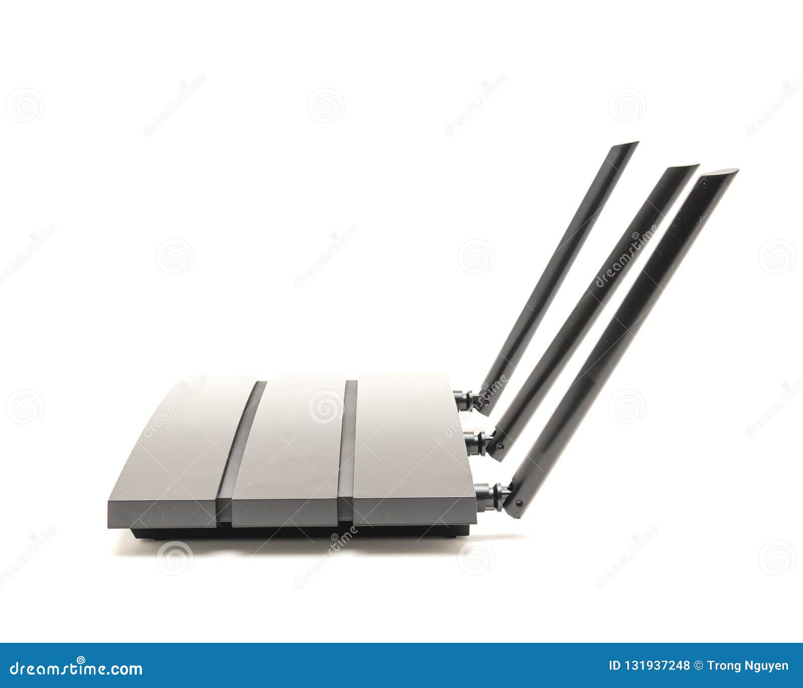 Side View of Wireless Router Cable Modem Isolated on White Background ...