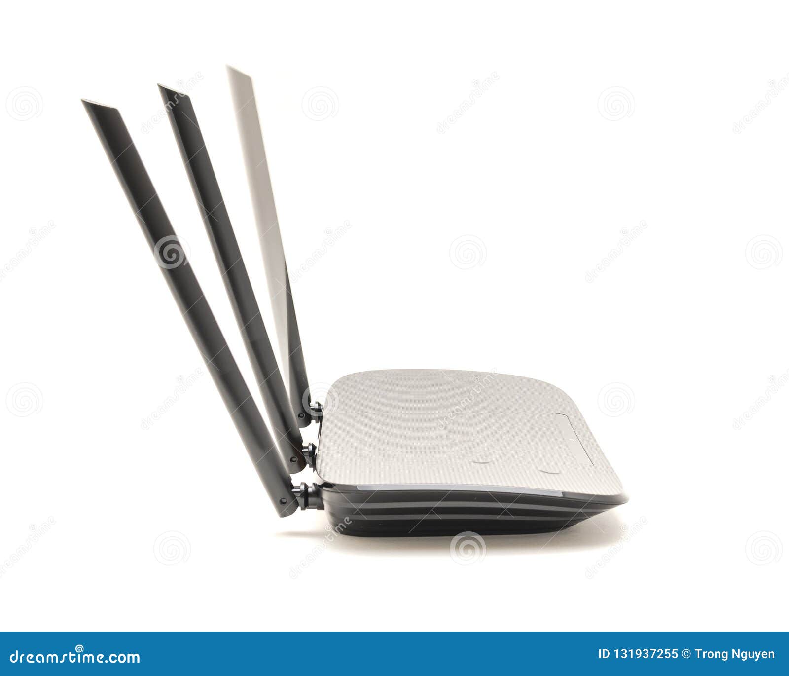 Side View of Wireless Router Cable Modem Isolated on White Background ...