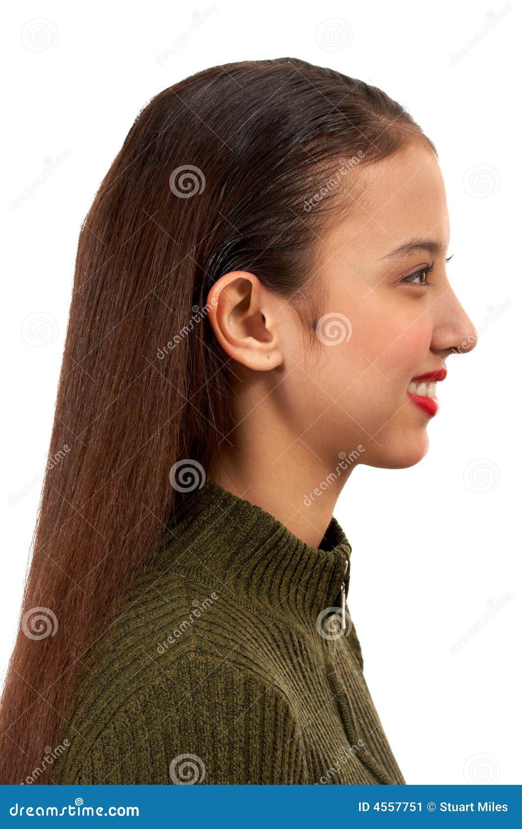 Side view of a woman stock image. Image of looking, beautiful - 4557751