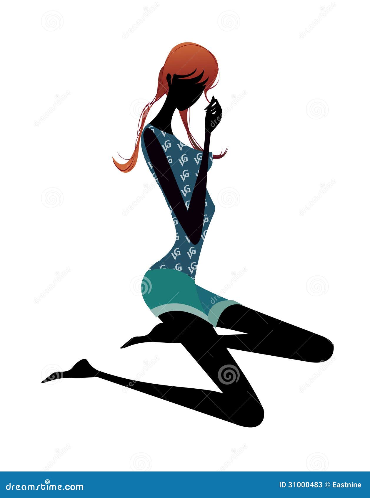 Side view of woman stock vector. Illustration of color - 31000483