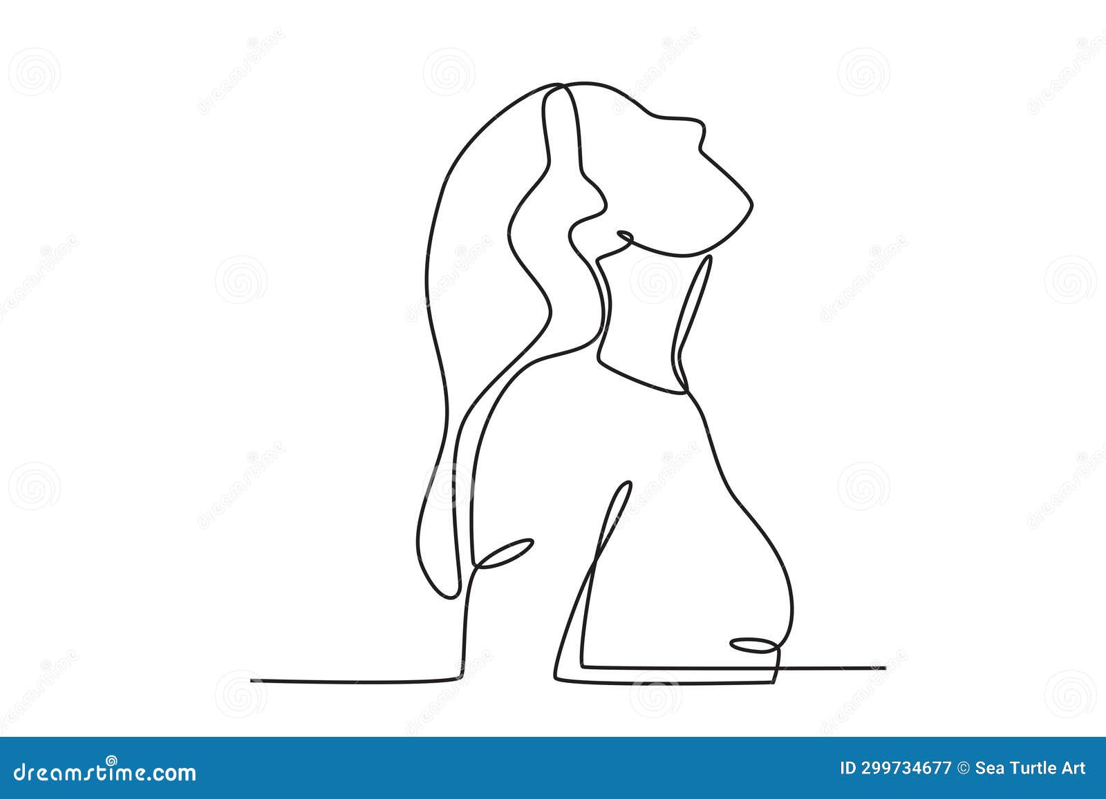 Side View of a Woman in Spring Stock Illustration - Illustration of ...