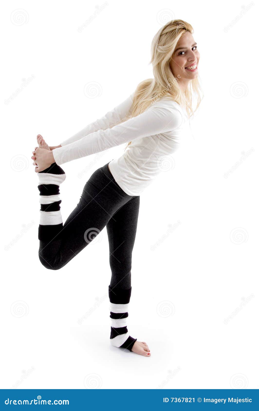 Side View of Woman Stretching Her Back Stock Image - Image of casual ...