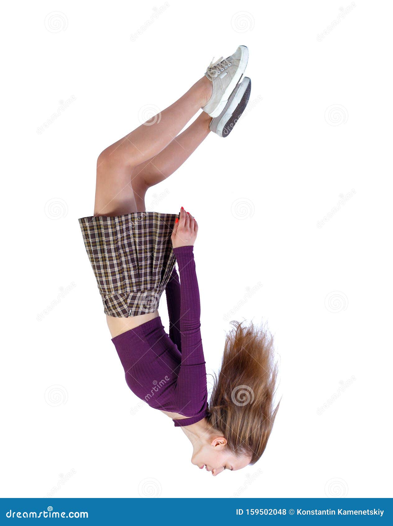 Side View of Woman in Zero Gravity or a Fall Stock Photo - Image of ...