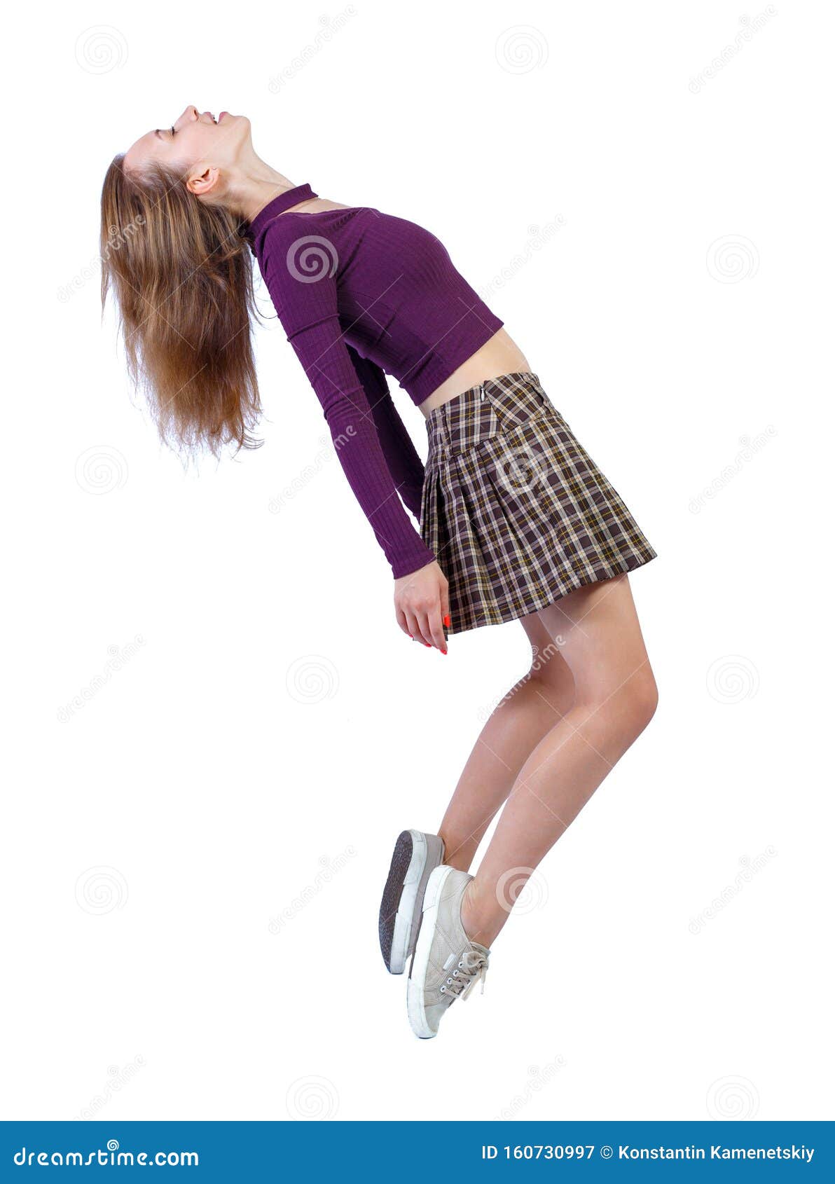 Side View of Woman in Zero Gravity or a Fall Stock Image - Image of ...