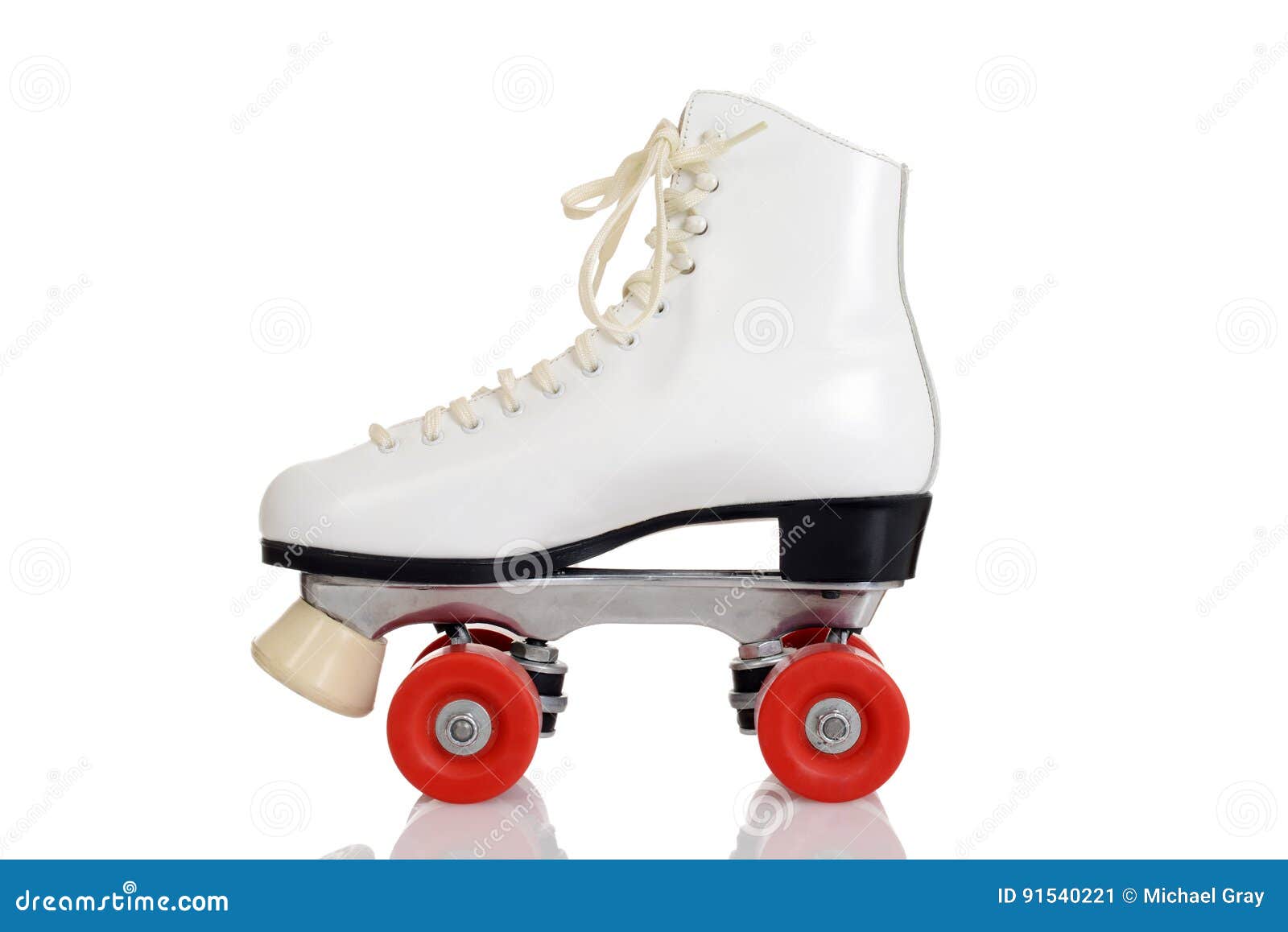 Side View Women White Quad Roller Skate Stock Image - Image of ...