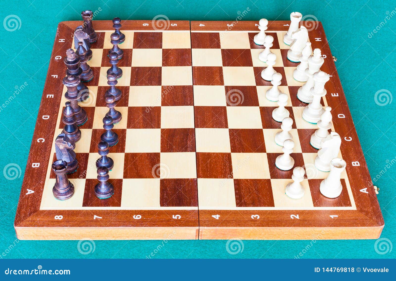 Side View of Wooden Chessboard with Chess Pieces Stock Photo - Image of ...