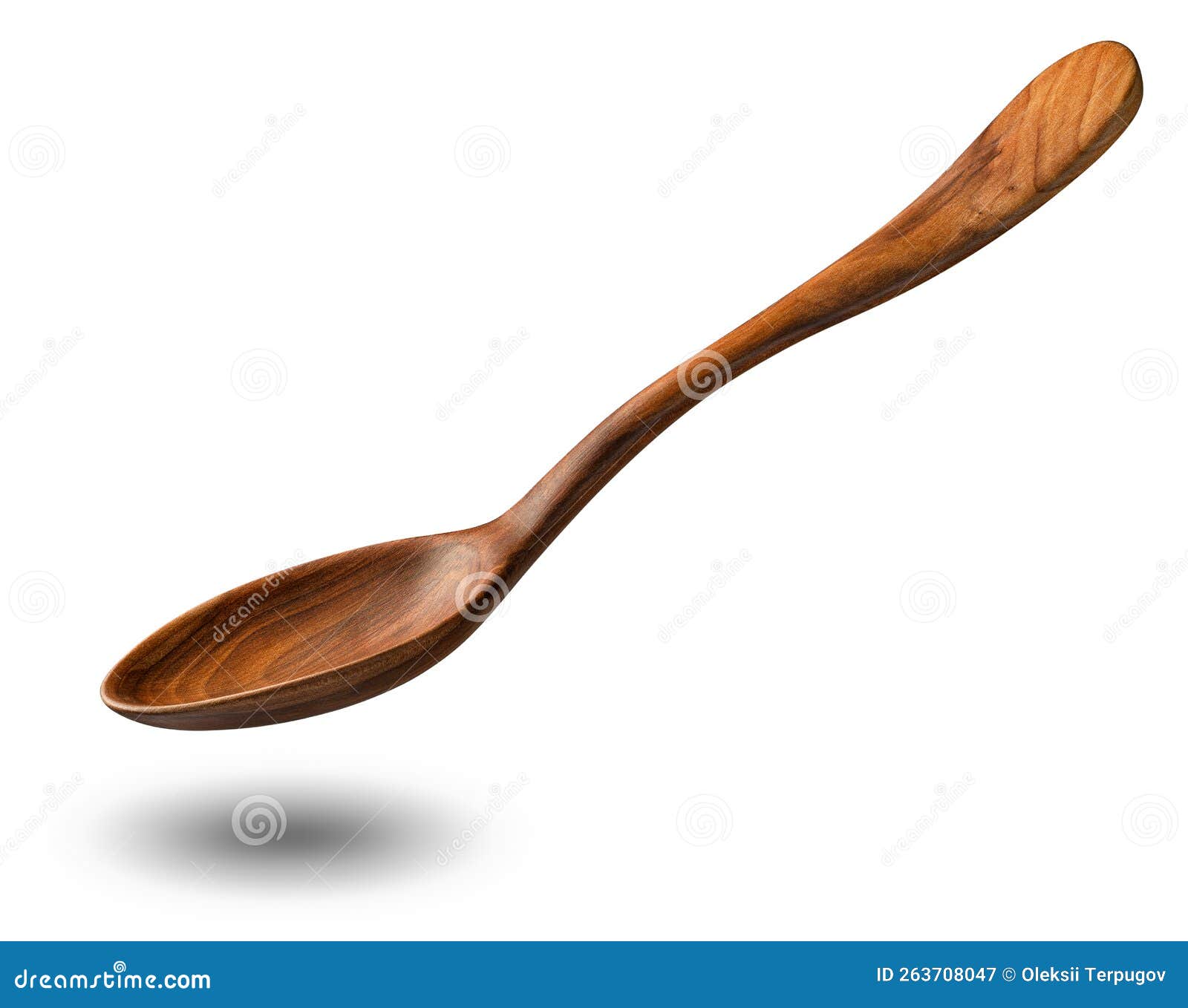 Side View of Wooden Spoon Isolated on White Background Stock Image ...