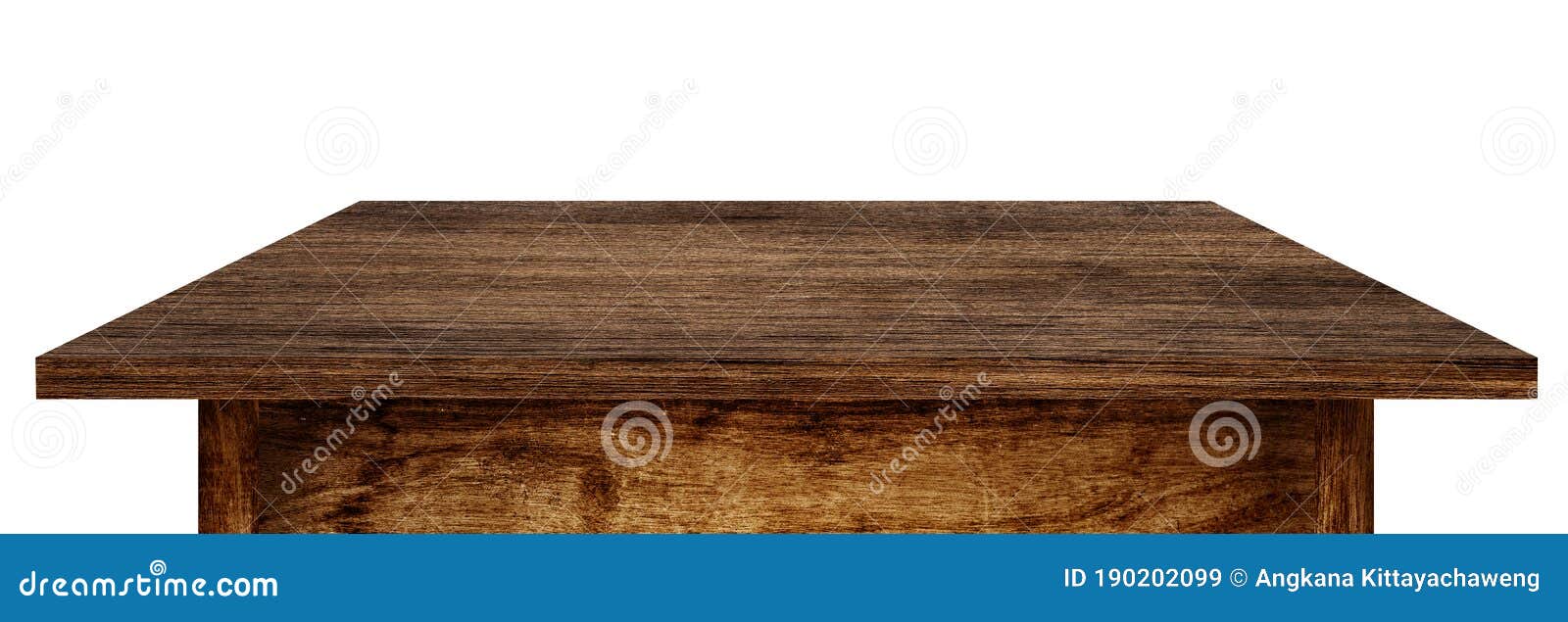 Wooden Table Isolated on White Background. Stock Image - Image of empty ...