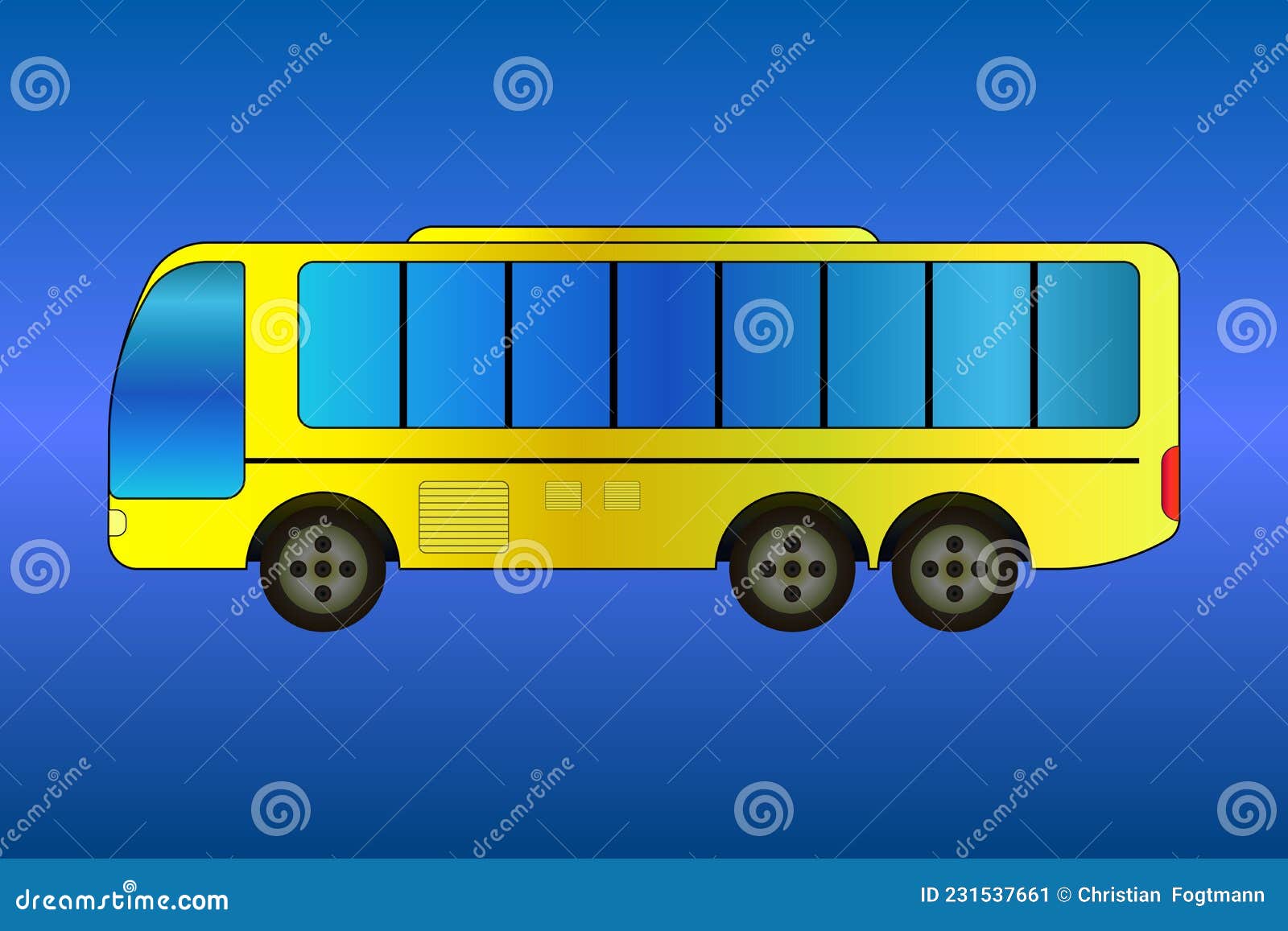 Side View of a Yellow Bus Gradient Stock Vector - Illustration of ...