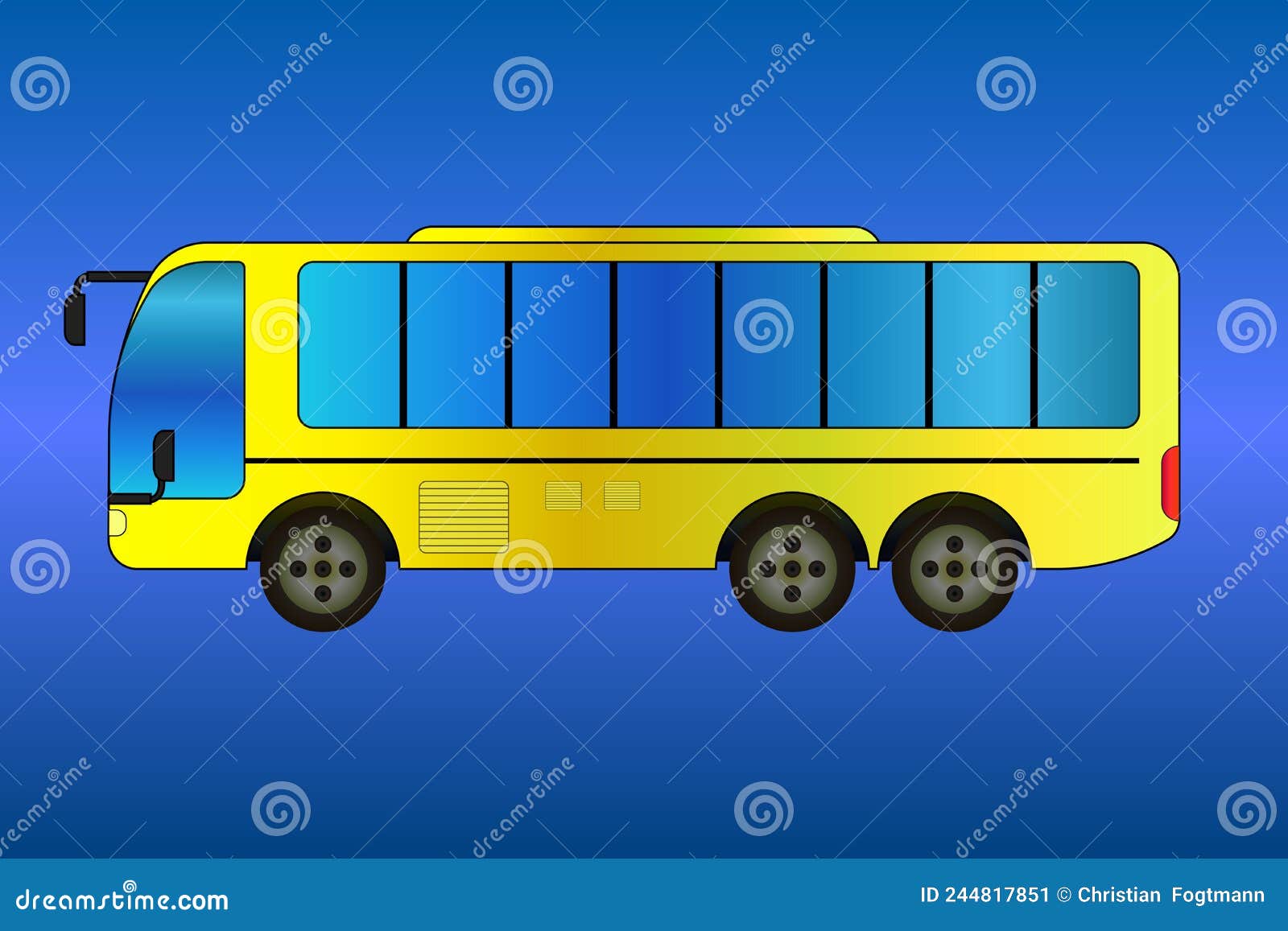 Side View of a Yellow Bus Gradient Stock Illustration - Illustration of ...