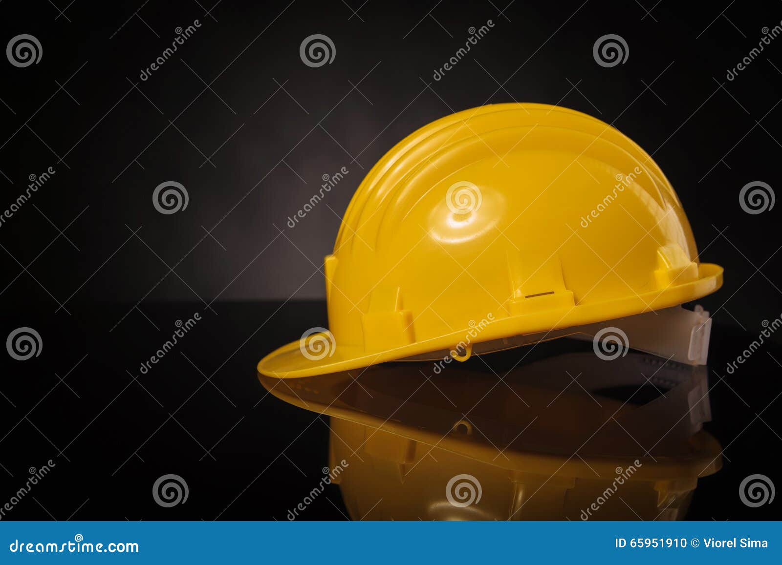 Side View of a Yellow Construction Safety Helmet Stock Photo - Image of ...