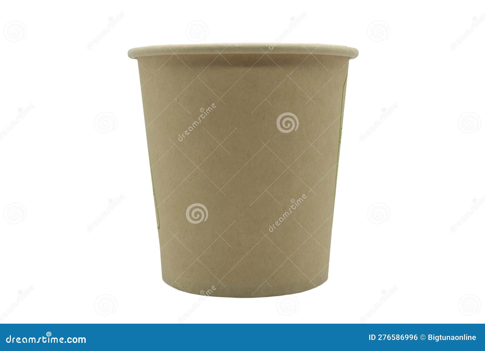 Side View Yellow Empty Disposable Paper Fast Food Cup Isolated on White ...