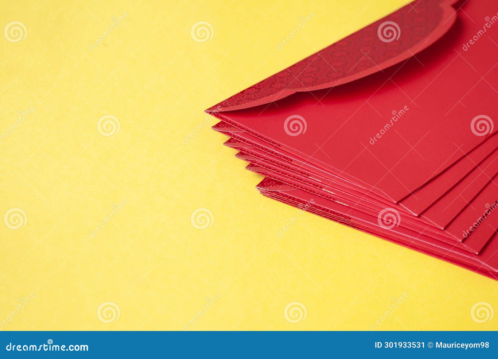 Side View of Yellow Envelopes on Yellow Cover with Customizable Space ...