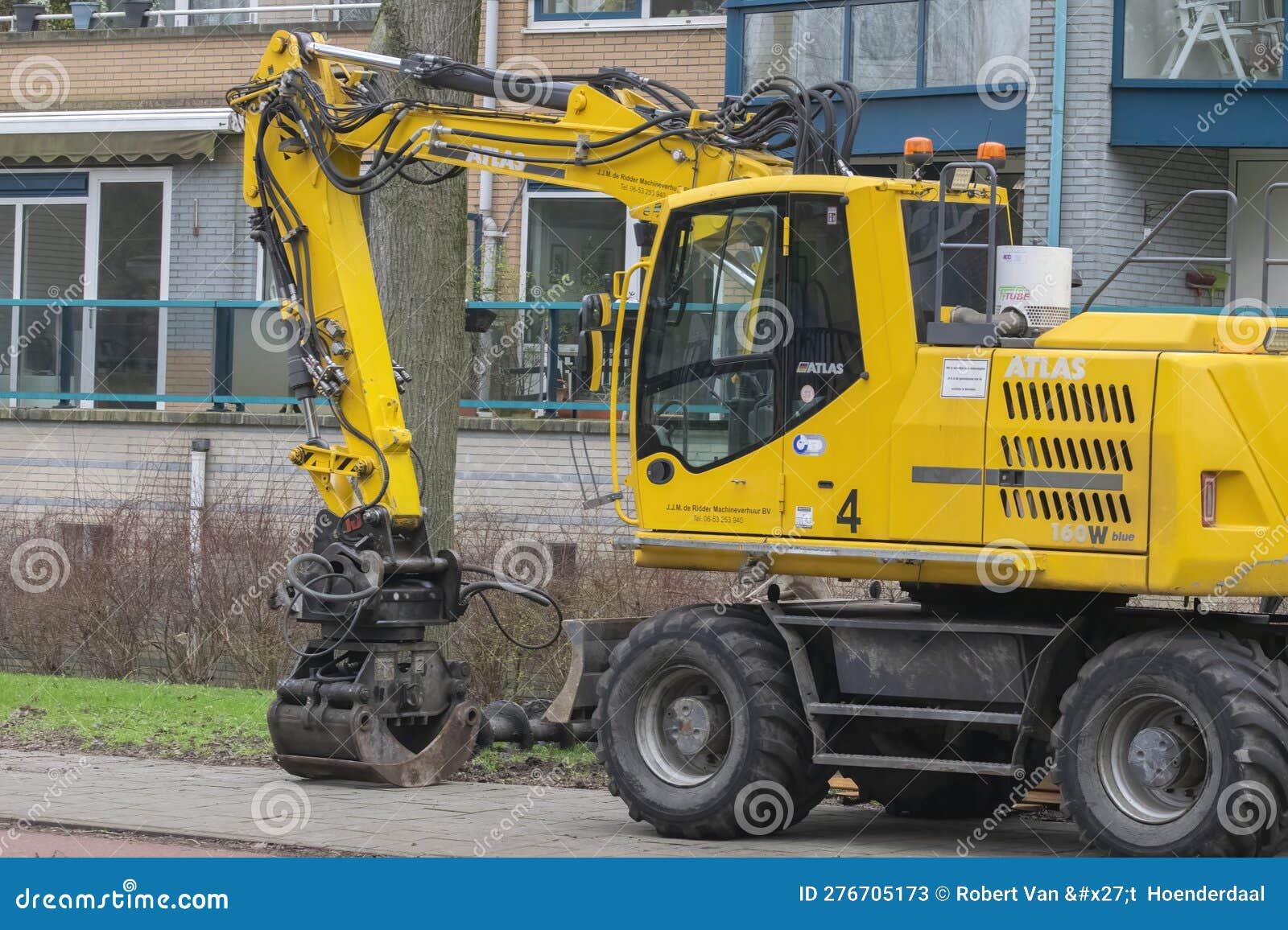 Side View Yellow Excavator at Amsterdam the Netherlands Editorial Stock ...