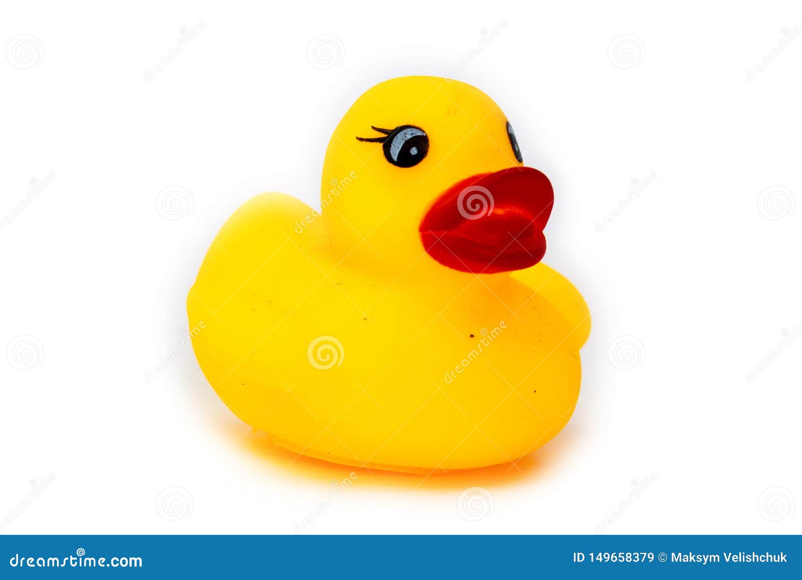 A Side View of a Yellow Rubber Duck Stock Image - Image of shower ...