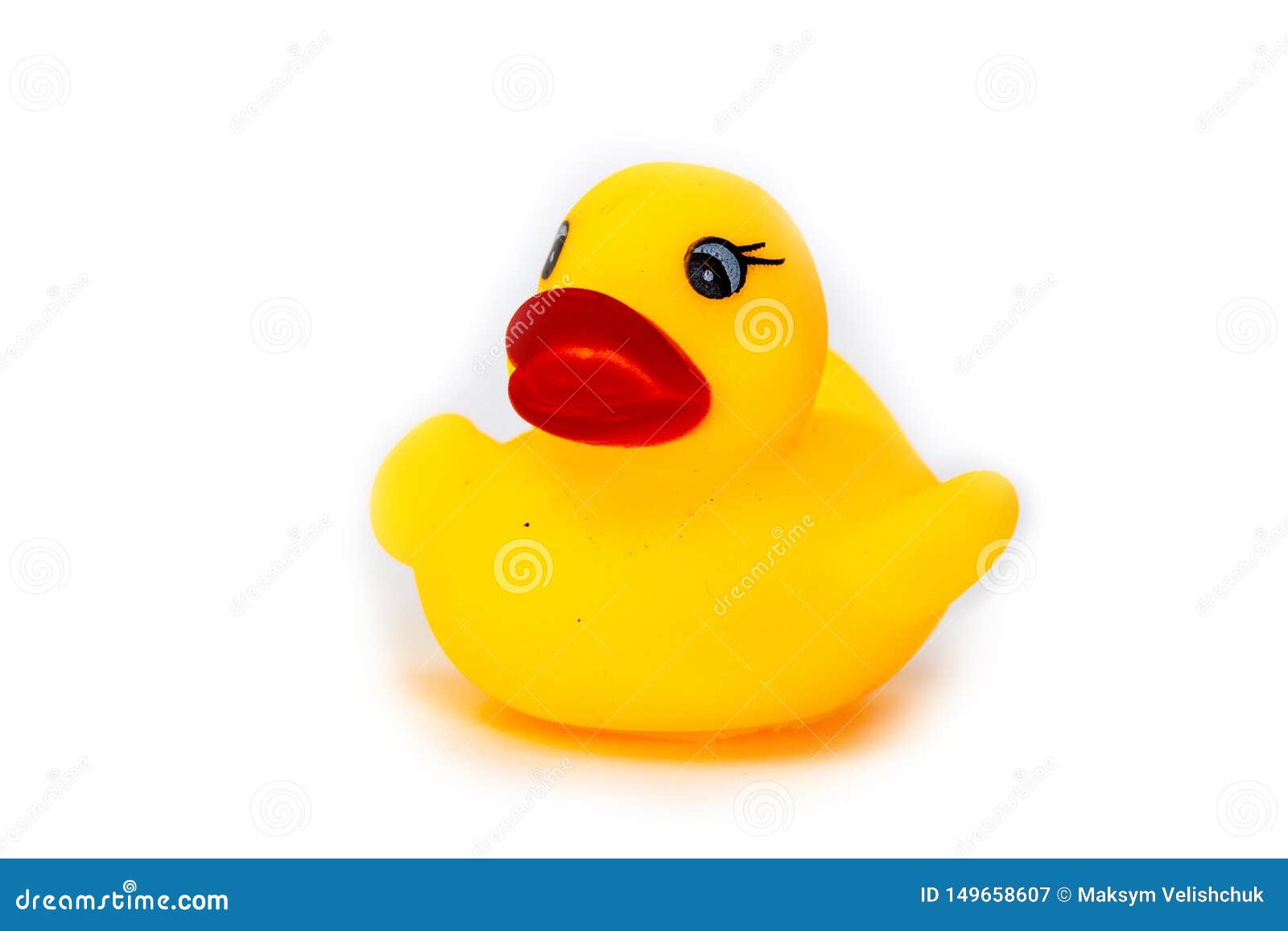 A Side View of a Yellow Rubber Duck Stock Image - Image of orange, bird ...